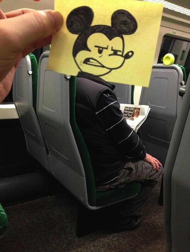 Funny Doodles Entertain an Artist on His Daily Commute | My Modern Met