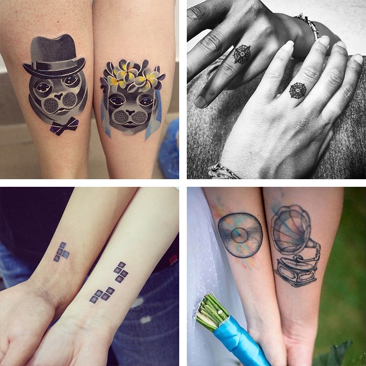 15 Couples’ Matching Wedding Tattoos Visually Honoring Their Marriage ...