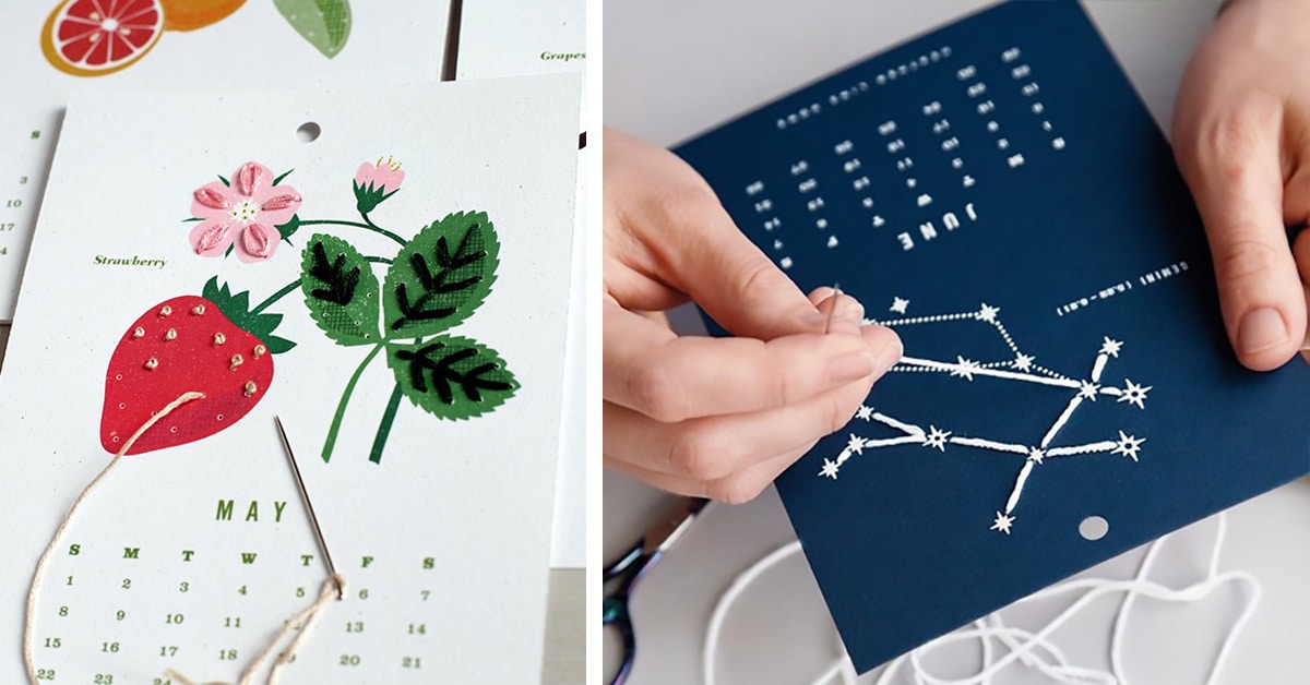 These Creative DIY Calendar Kits Let You Embroider Every Month of the ...