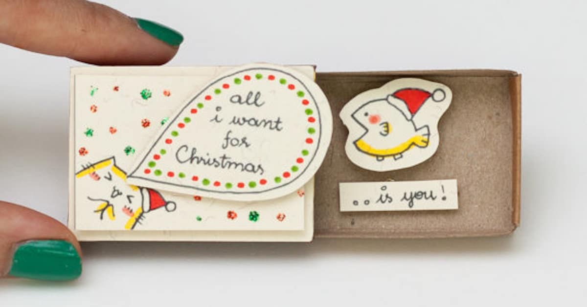Quirky Matchbox Greeting Cards Open to Reveal Cute Illustrated Messages ...