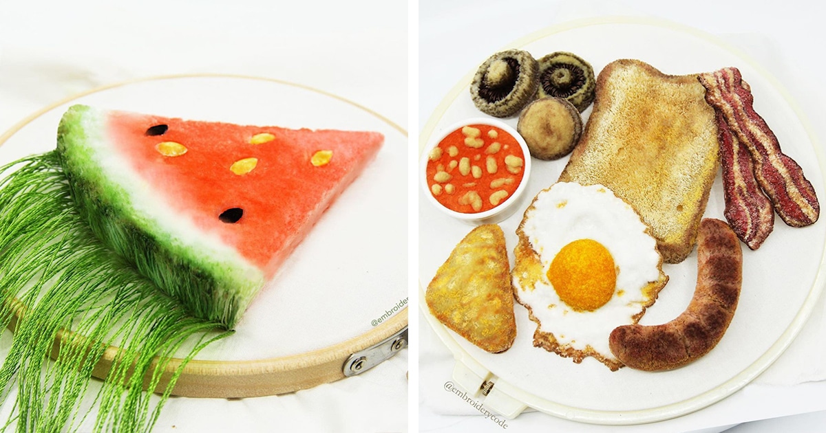 British Artist Stitches 3D ‘Embroidered Edibles’ That Look Real Enough ...