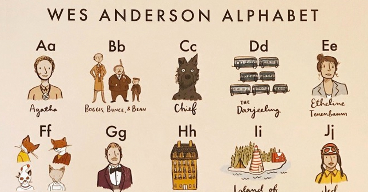 Illustrator Recreates the Alphabet with Characters from Wes Anderson ...