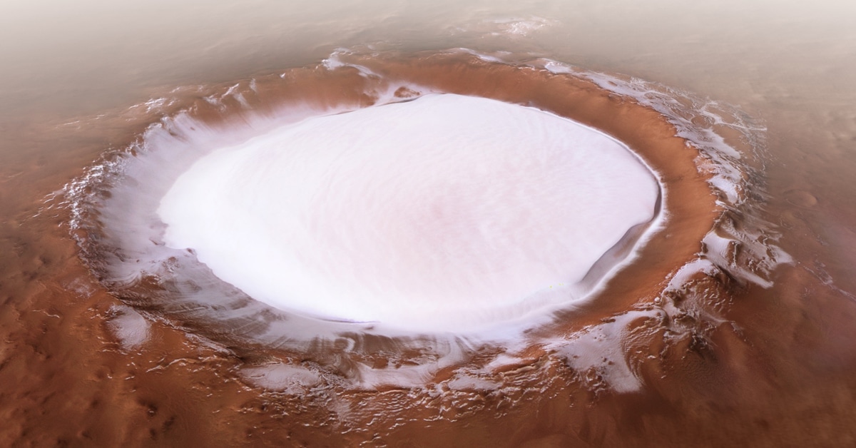 Amazing Photos Reveal Water Ice Found on Mars in a “Cold Trap” Crater ...