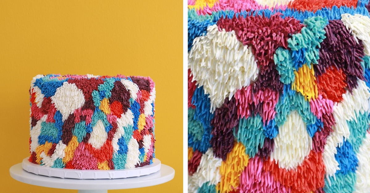 Colorfully Textured Buttercream Cakes Frosted to Look Like Fuzzy Shag ...