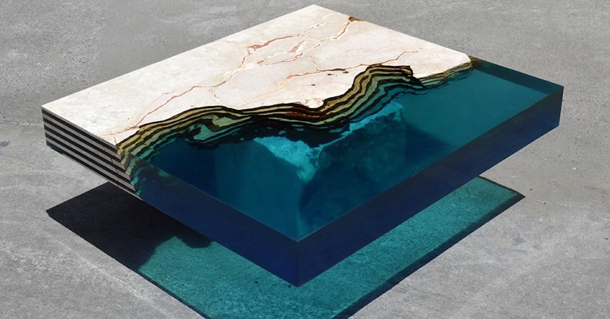 New Resin and Stone Table Captures the Unique Beauty of the Caribbean ...