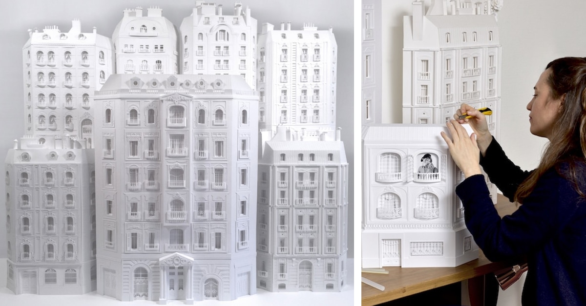 Paper Haussmann Buildings Capture the Charming Details of Parisian ...