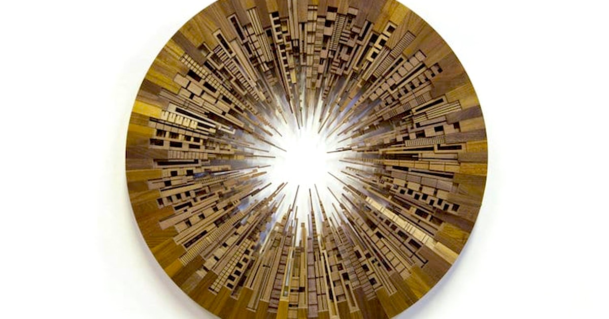 Abstract Cityscapes Made of Reclaimed Wood Symbolize an Ever-Changing ...