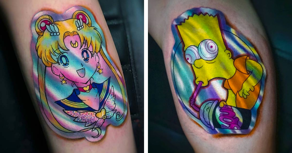Amazing Tattoos Look Just Like Holographic Stickers Stuck to Skin | My ...
