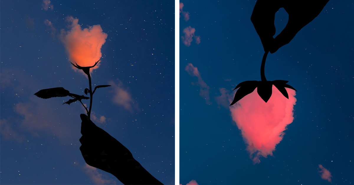 Artist Uses Silhouetted Shapes to Turn Colorful Clouds Into Beautiful ...