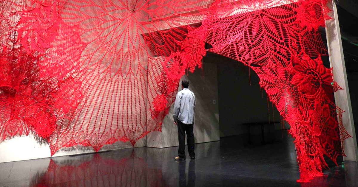 Gigantic Crocheted Doilies Take Over Gallery Walls Like Beautiful ...