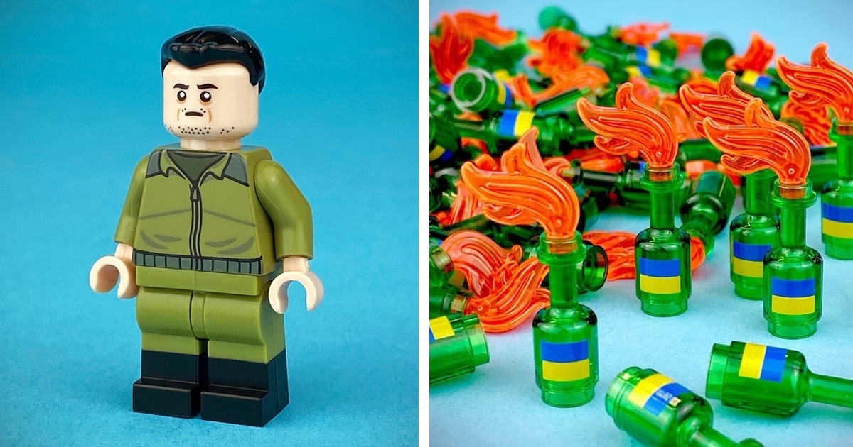 LEGO Volodymyr Zelenskyy and Molotov Cocktails Raise Funds To Support ...