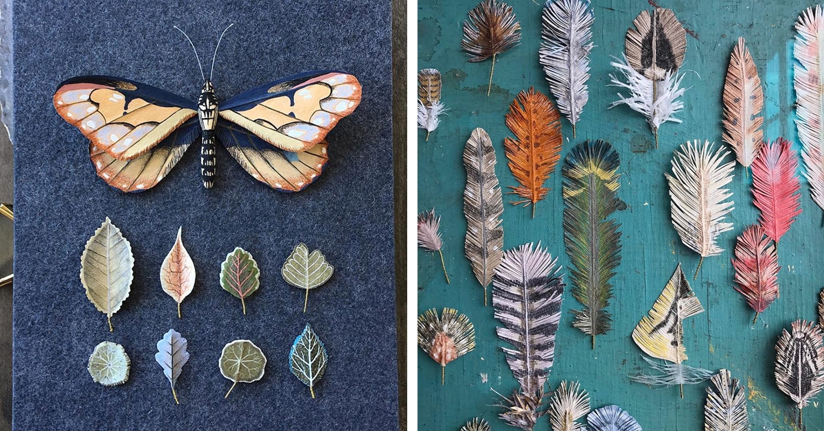 Artists Create Exquisite Paper Flora and Fauna by “Drawing with ...