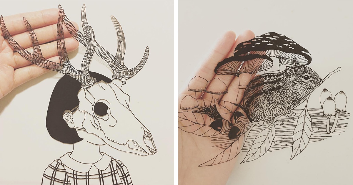 Finely Cut Paper Art Looks Like Beautifully Inked Illustrations of ...