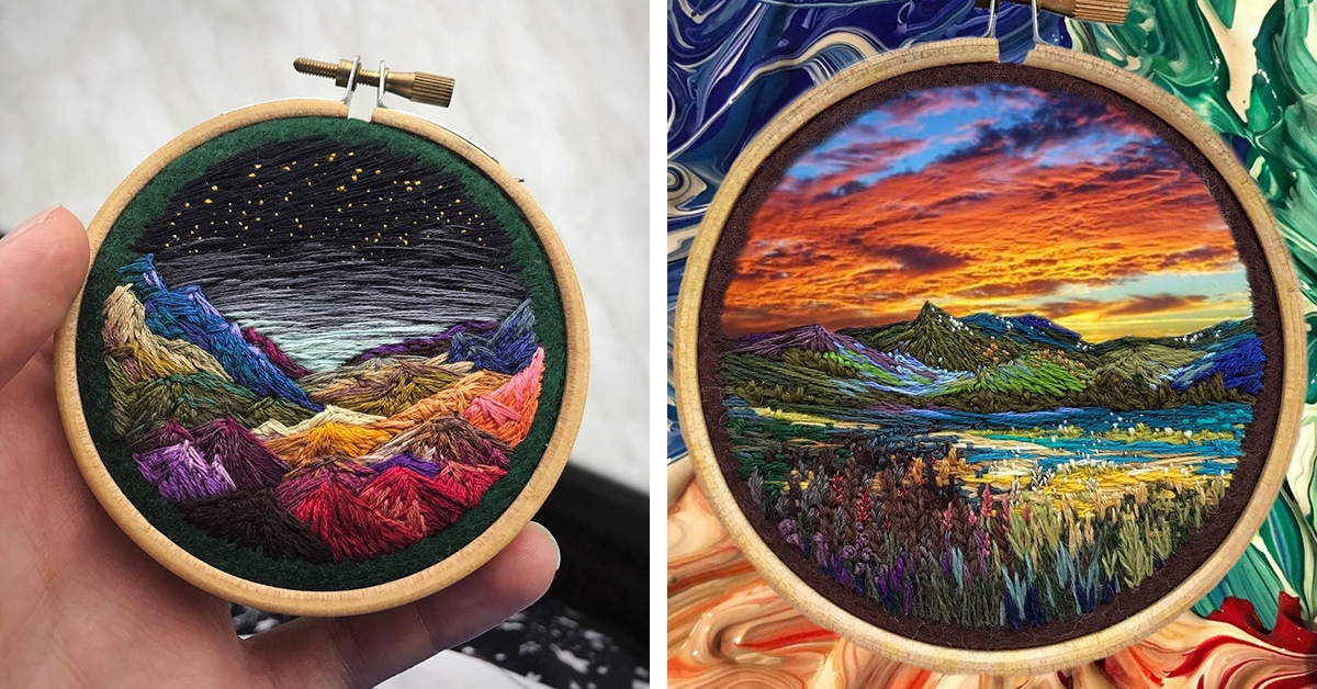 Embroidery Artist “Paints” Colorful Landscape Scenes With Thread | My ...