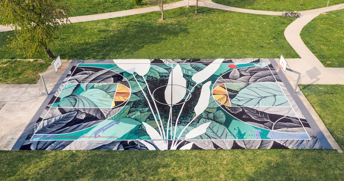 Street Artist Uses Basketball Court as His Canvas to Celebrate ...