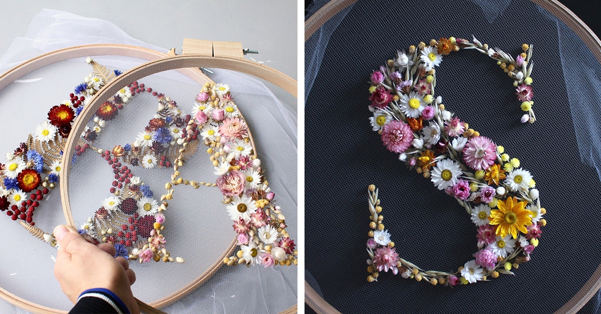 Designer Uses Real Botanicals to Create Beautiful Floral Letter Art ...