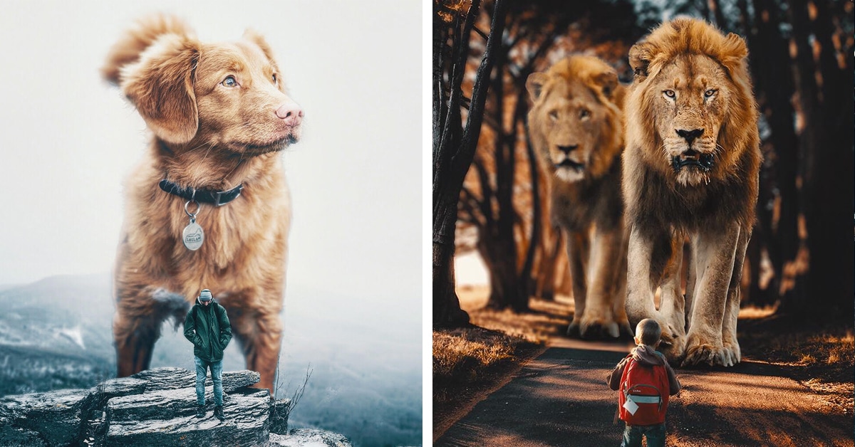 Photoshop Expert Visualizes a World Where Giant Animals Roam the Land ...