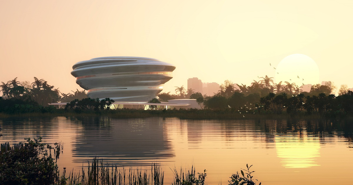 Futuristic Science and Technology Museum Resembles a Floating Cloud ...