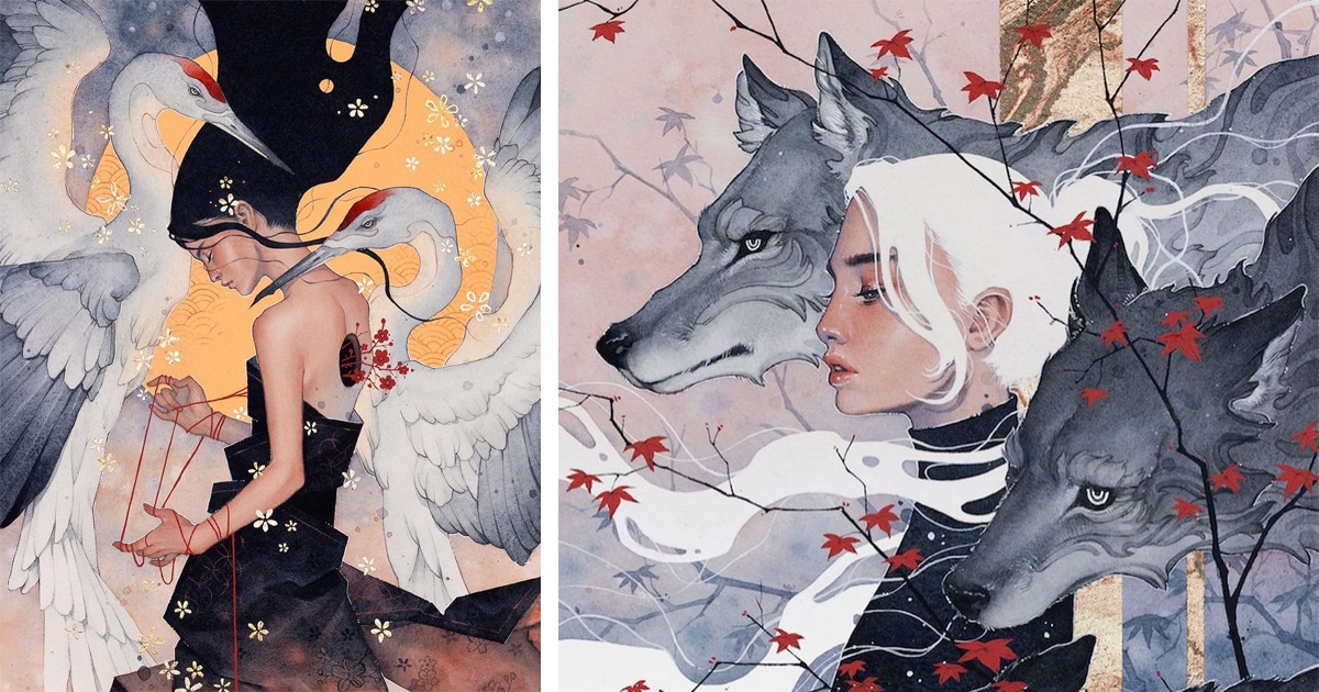 Watercolor Paintings Blend Fantasy and Realism With Dazzling Details ...