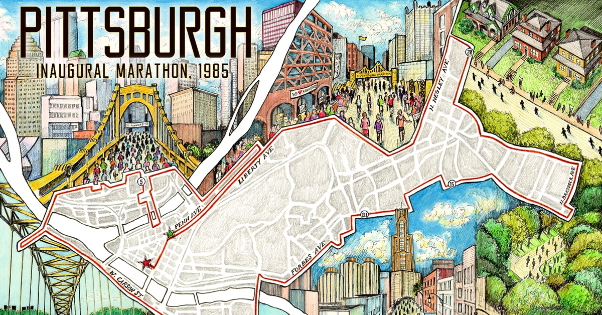 Marathon Runner Creates Illustrated Maps of Running Routes Around the ...