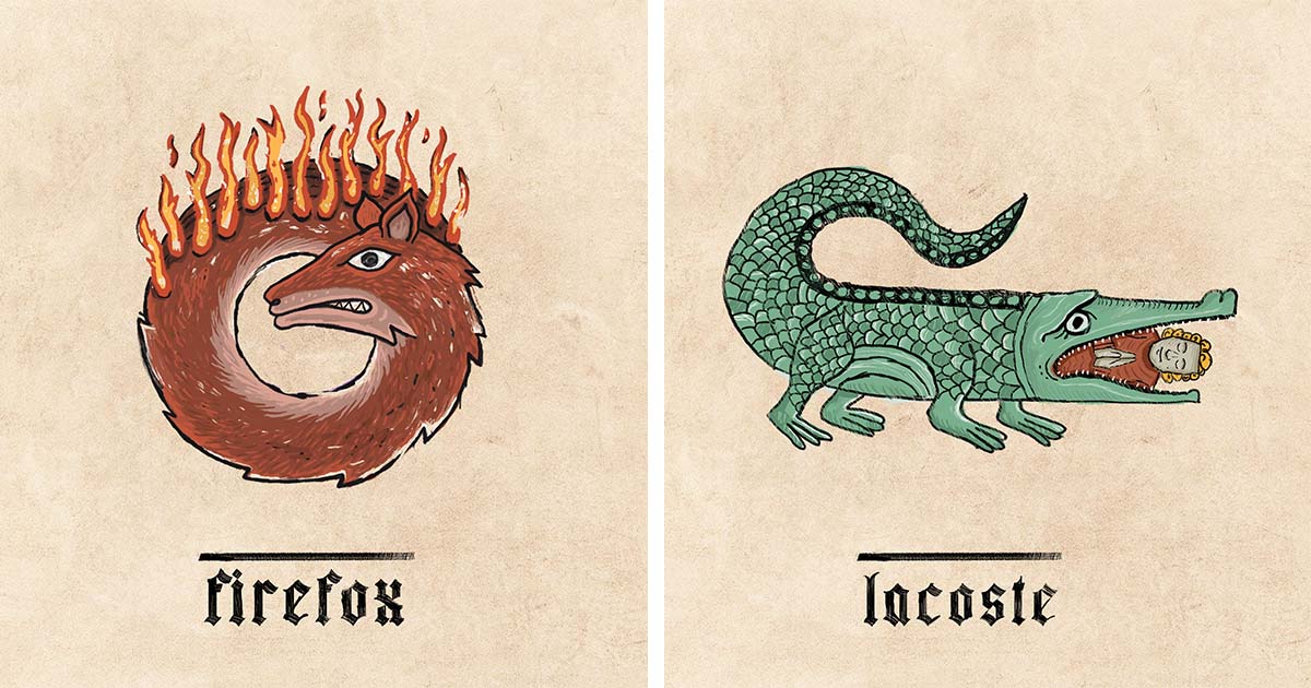 Famous Brand Logos Are Reimagined as Medieval Illustrations | My Modern Met
