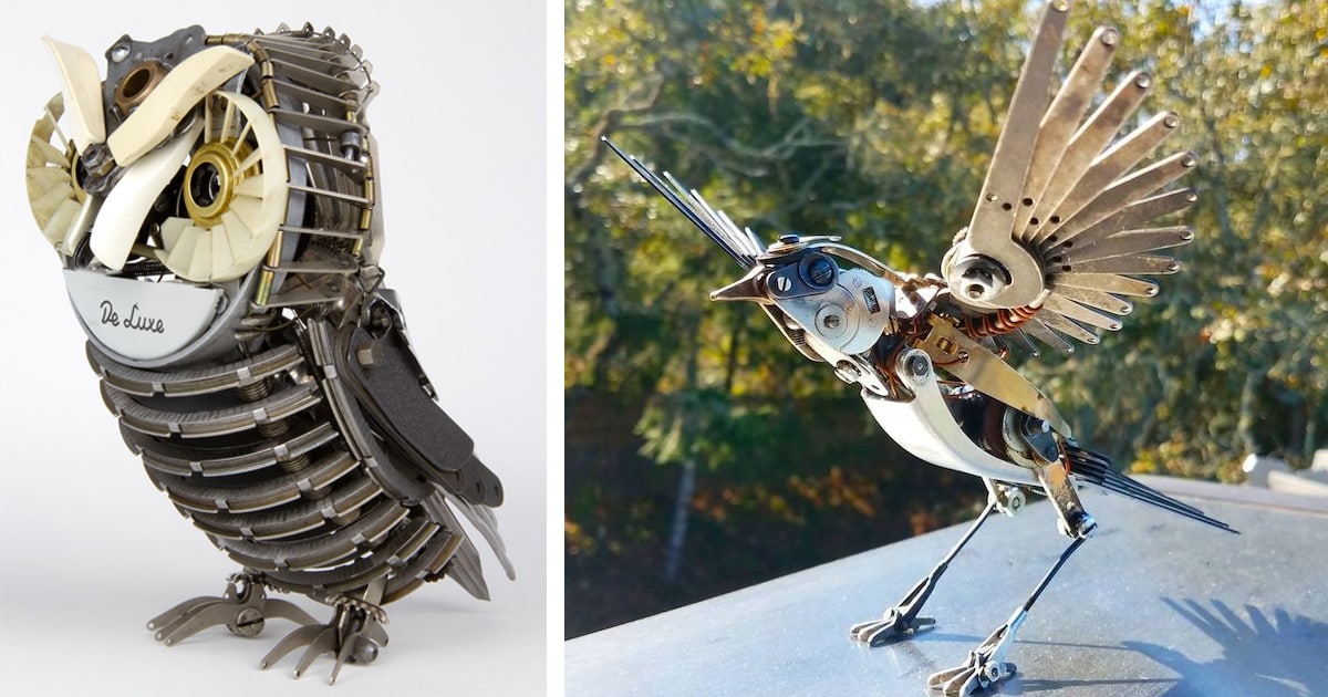 Vintage Typewriters Are Taken Apart and Reassembled Into Movable Bird ...