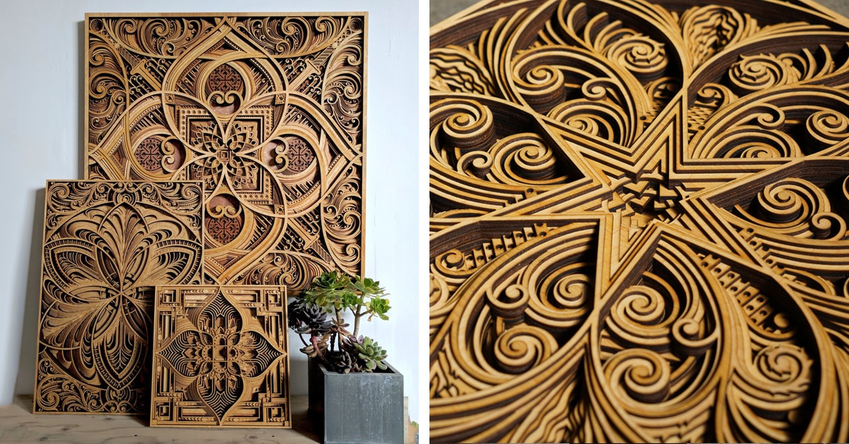 Mesmerizing Laser-Cut Wood Sculptures Feature Layers of Intricate ...