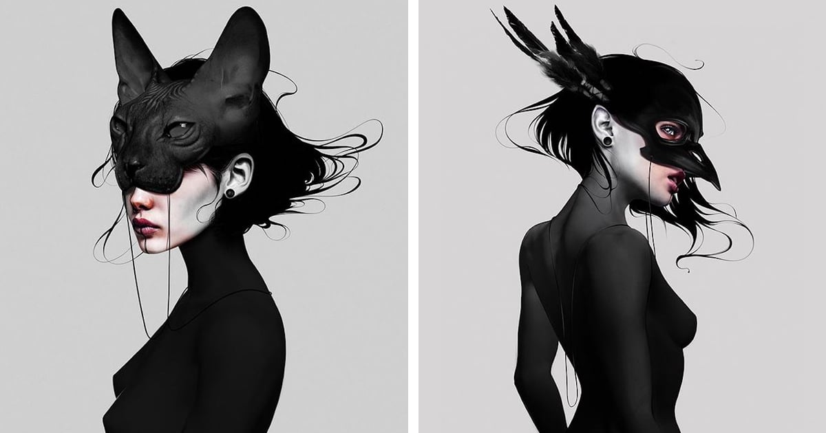 Bewitching Portraits Depict Enigmatic Female Figures With Animal Masks ...