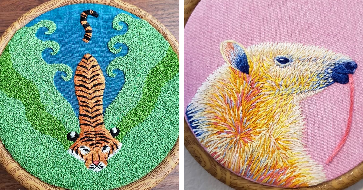 Animal Embroidery Made With Vibrant Bursts of Colorful Stitches | My ...