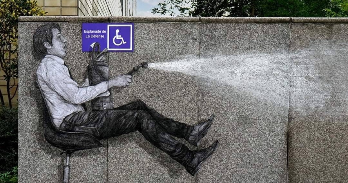 Wheat-Pasted Street Art Cleverly Interacts With the Landscape, Inviting ...