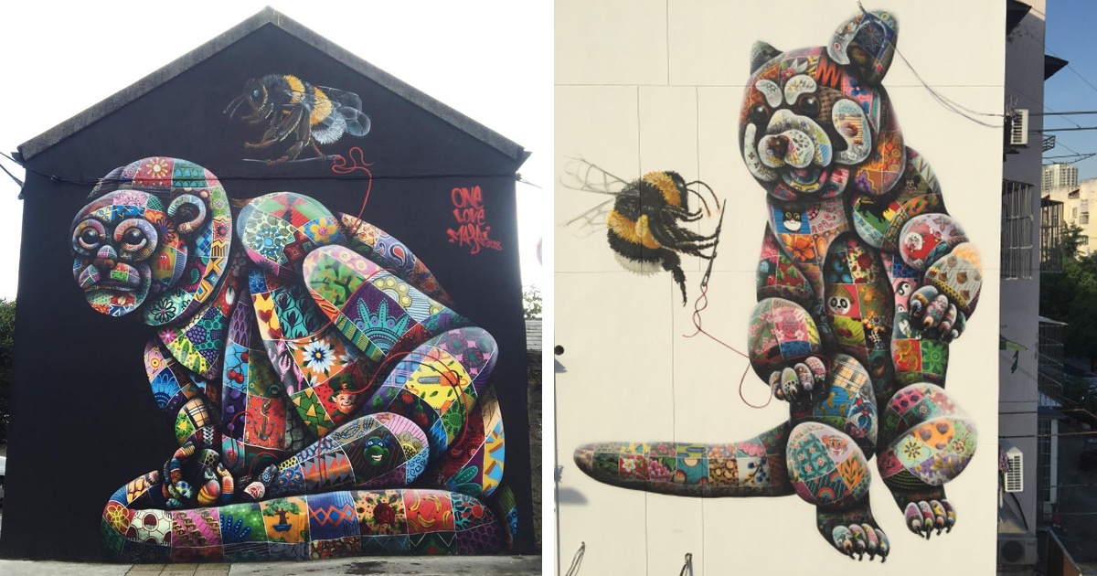 Patchwork-Style Animal Murals Raise Awareness of Endangered Species ...