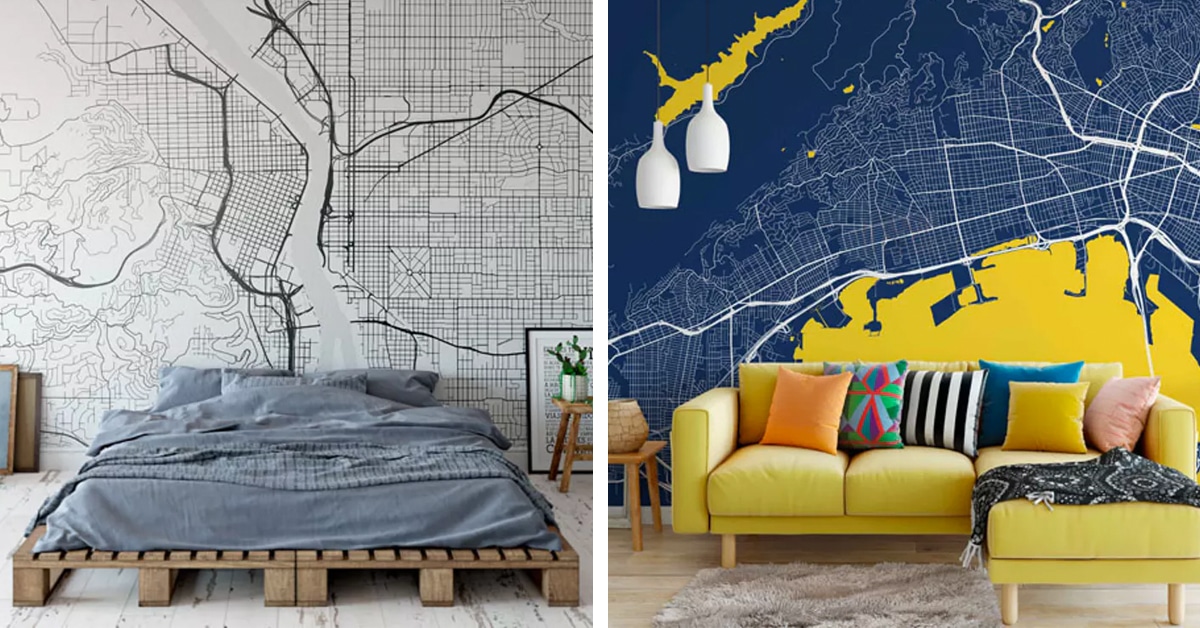 Style Your Home With Custom Map Wallpaper of Any City in the World | My ...