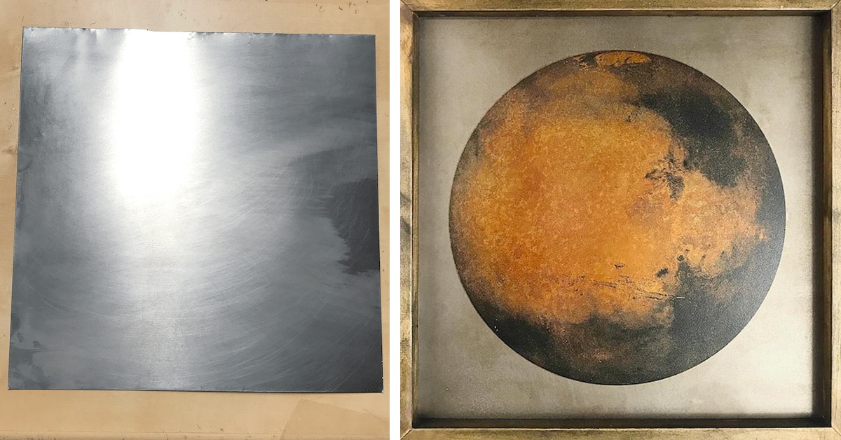Designer Crafts Stunning Mars Poster By Carefully Rusting a Sheet of ...