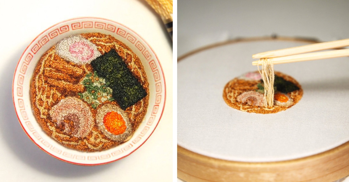 Japanese Artist Embroiders Miniature Meals You Can Actually Play With ...