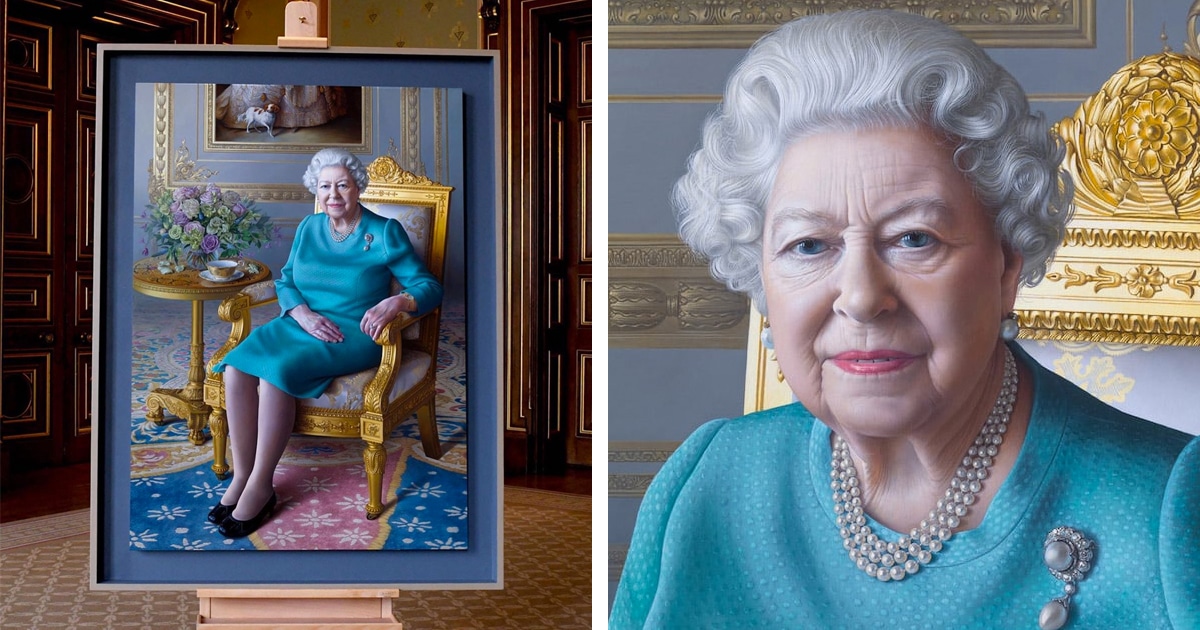 Before Her Death, Queen Elizabeth II Sat for an Oil Painting Portrait ...