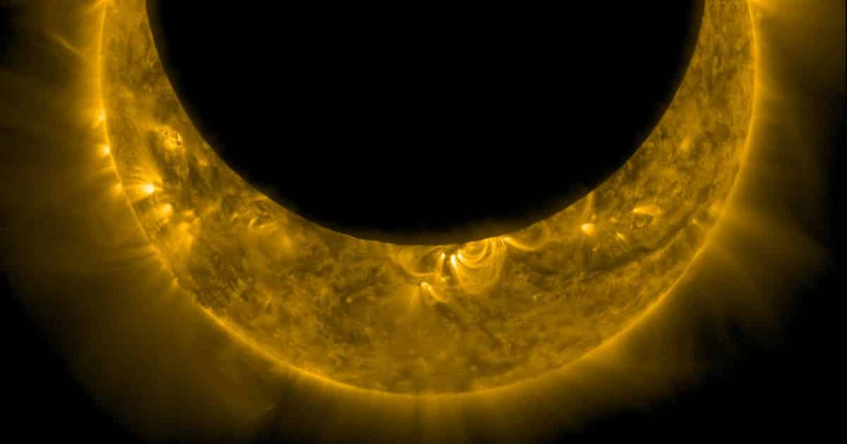 NASA Sun Mission Photographs Fiery Solar Eclipse From Space | My Modern Met