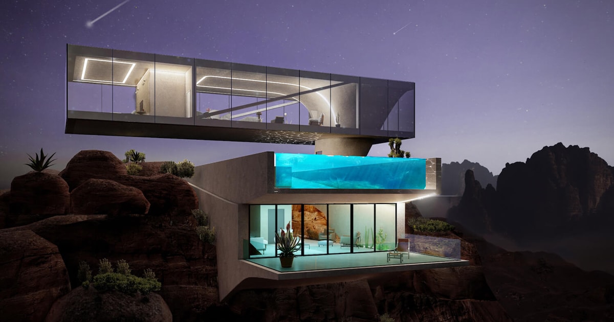 Daring ‘Oasis House’ Concept Has a Massive Pool Perched on a Desert ...