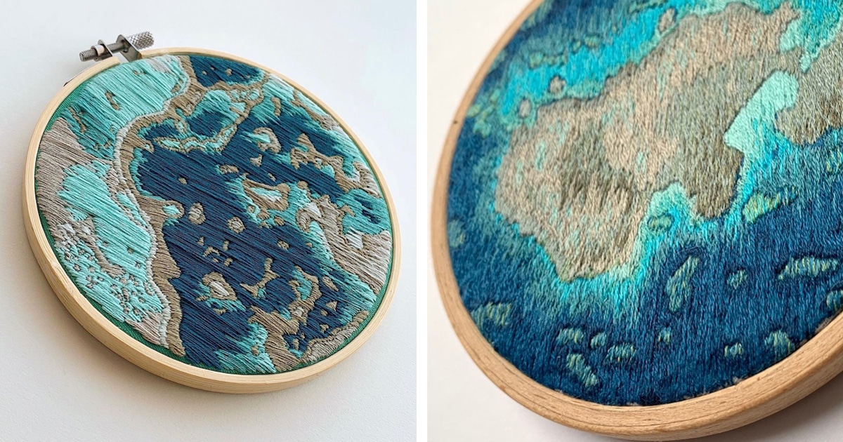 Ocean Embroidery Inspired by Satellite Images Showcase the Vast Beauty ...