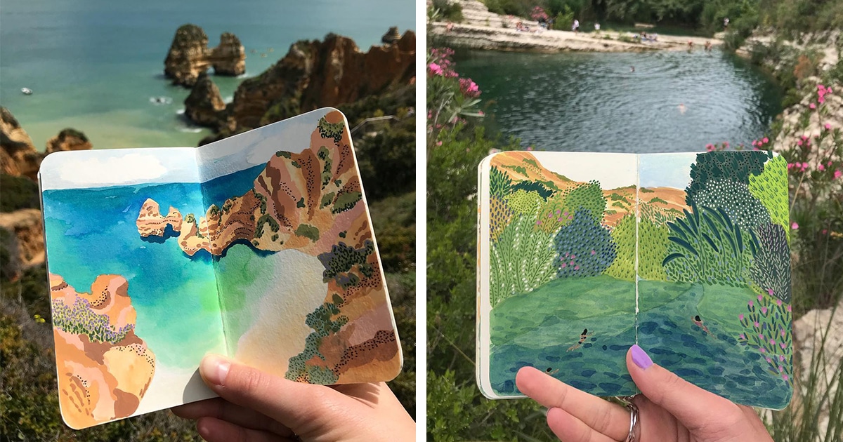 Artist Brings Sketchbook Pages to Life With Vibrant Paintings Captured ...