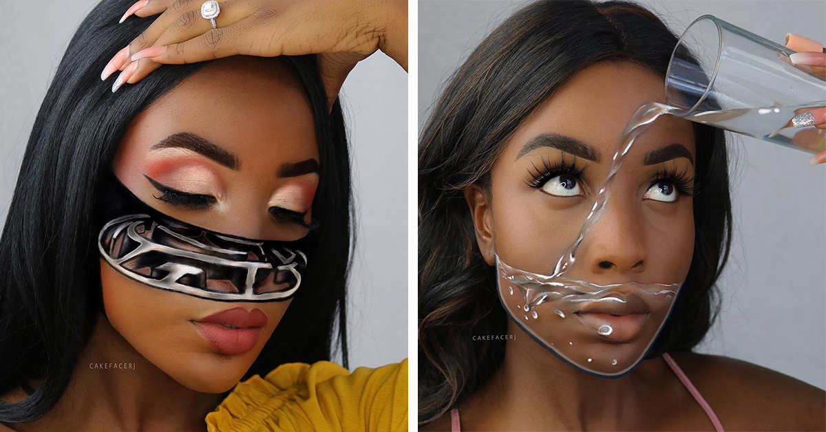 Self-Taught Makeup Artist Transforms Her Face Into Striking Optical ...