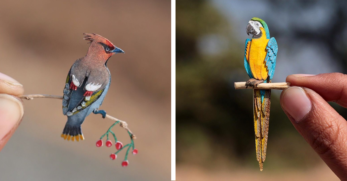 These Artists Are Creating Miniature Paper Birds Every Day for an ...