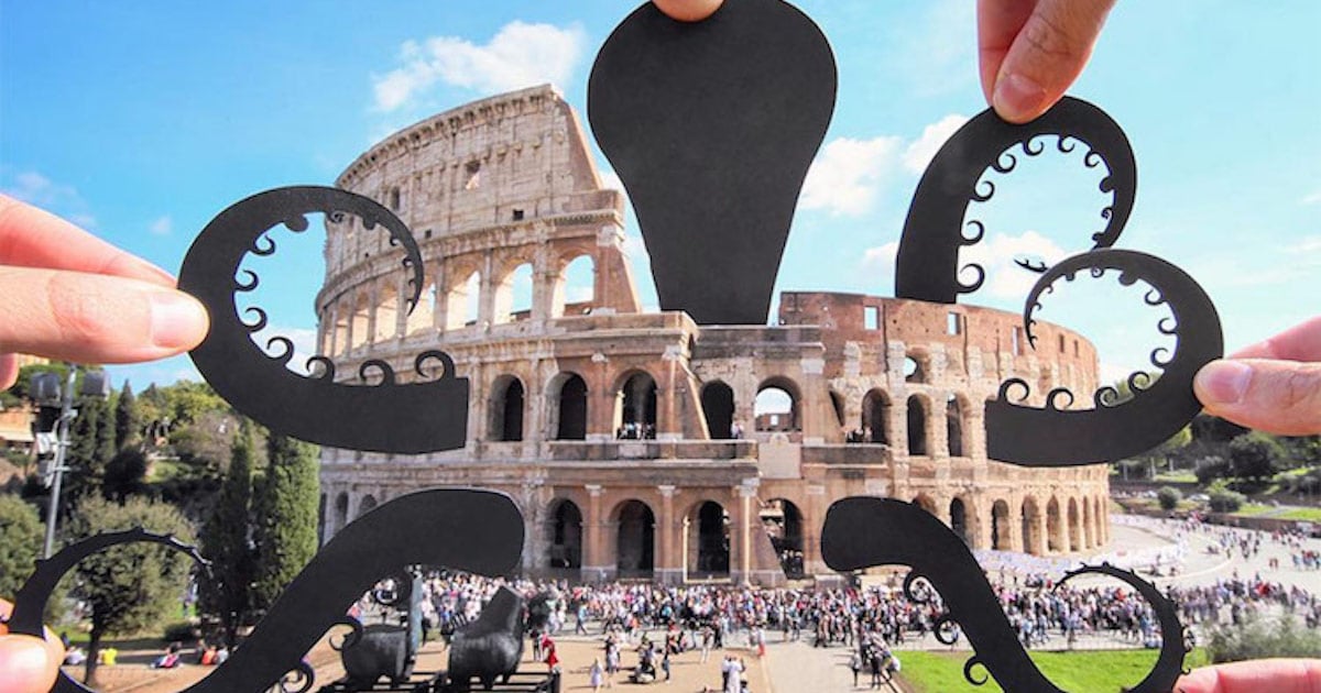 Traveling Artist Uses Paper Cut-Outs to Transform Landmarks into ...