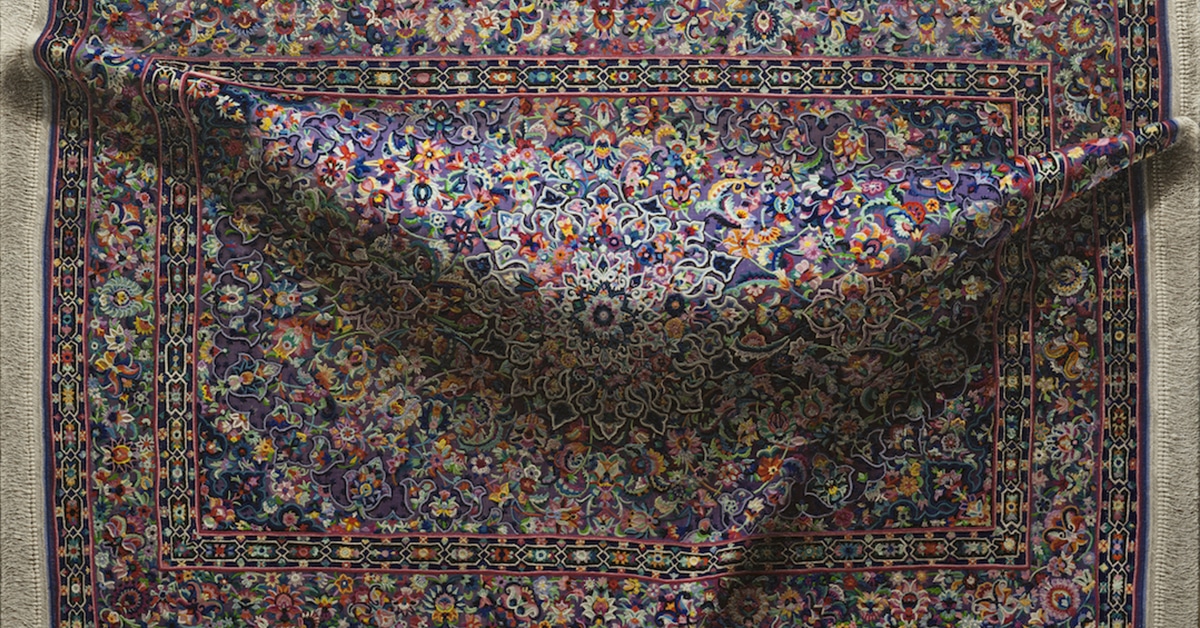 Hyperrealistic Paintings of Patterned Rugs With Mysterious Figures ...