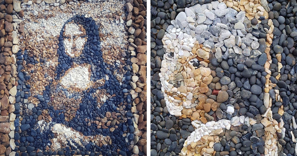 Artist Recreates Famous Works of Art on the Beach Using Colorful ...