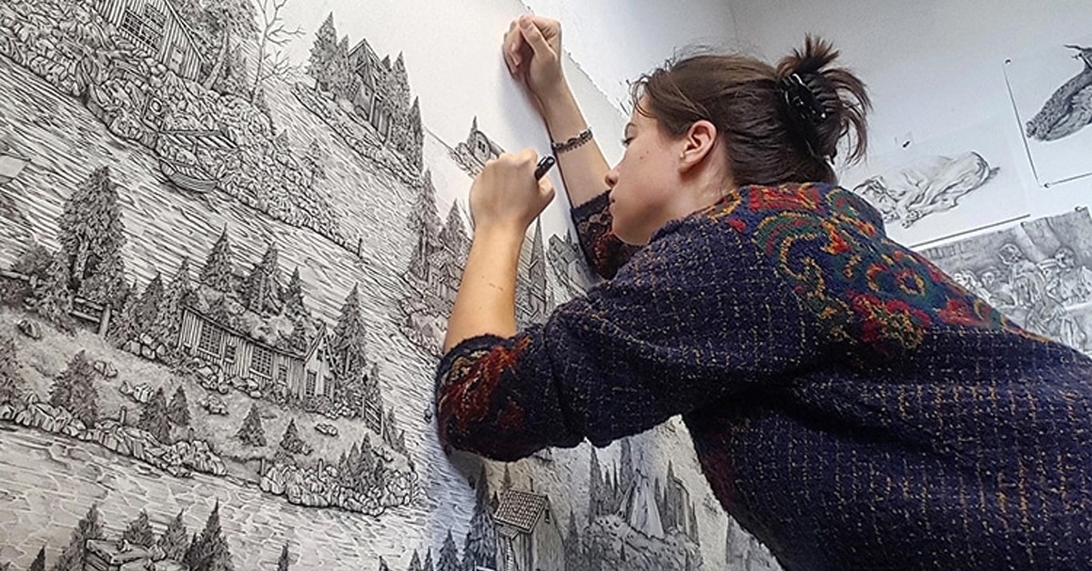 Illustrator Creates Detailed Pen and Ink Drawings of Imaginary ...