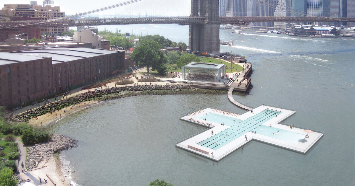 NYC Unveils Floating Swimming Pool To Clean 600,000 Gallons of Polluted ...