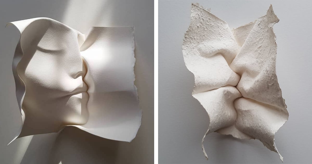 Artist Cleverly Folds Paper and Canvas Into Expressive Faces in a ...