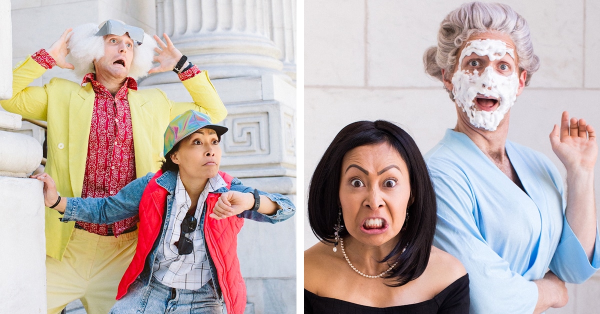 Couple Ditches Boring Engagement Photos for One Filled With Fun Pop ...