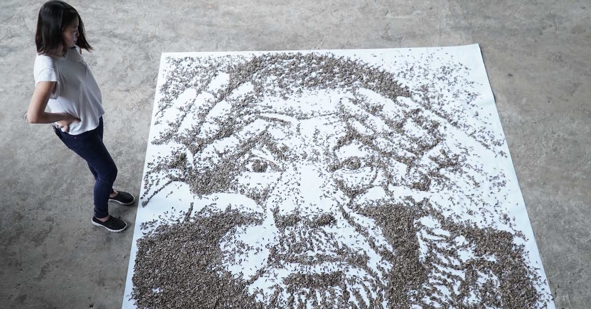 Incredible Portrait of Ai Weiwei Made From 20,000 Sunflower Seeds | My ...