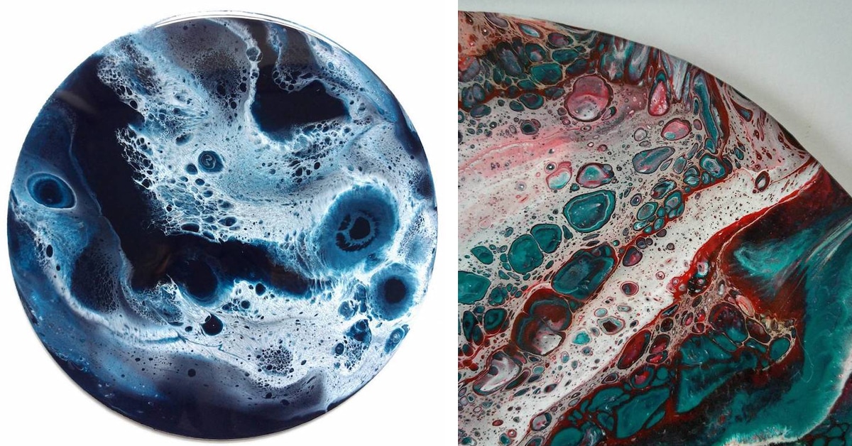 Circular “Fluid Paintings” Mimic the Colorful Swirling Surfaces of ...